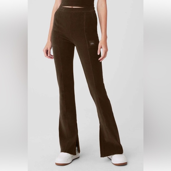 ALO Yoga | Pants & Jumpsuits | Alo Yoga Brown Micro Corduroy Elastic ...